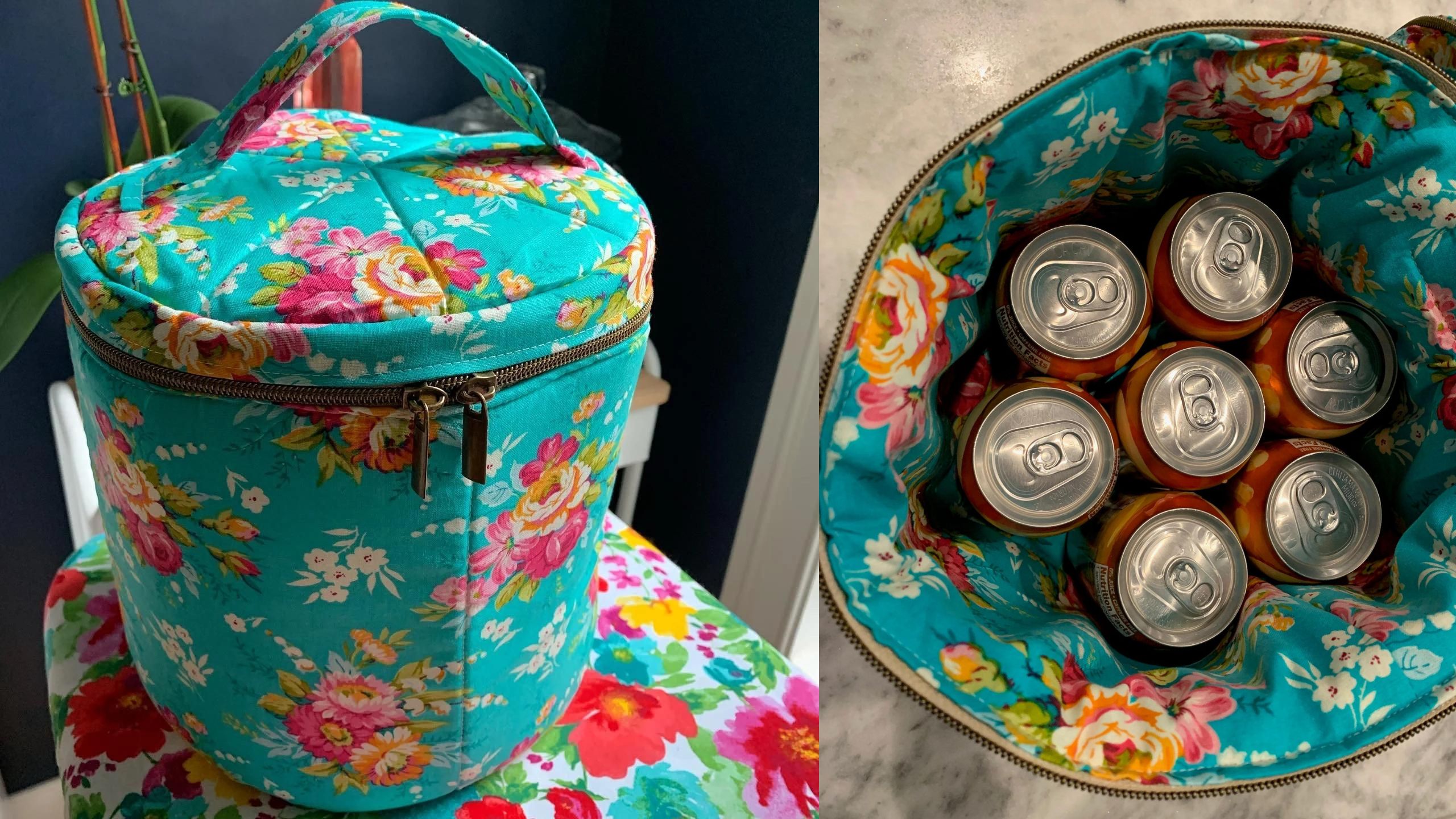Make a bucket style cooler bag with zipper top with Andrea Chapman of ...